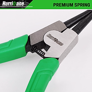 HURRICANE 4 Pieces Snap Ring Pliers Set, 7 Inch Internal & External Circlip Pliers Kit, CR-V Straight & Bent Jaw Pliers, Ideal for Ring Remover Retaining and Remove Hoses, with Portable Storage Pouch