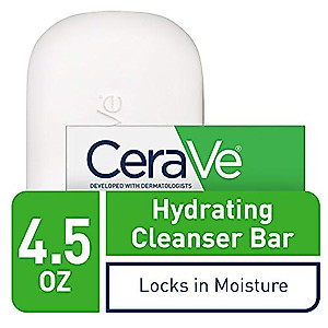 CeraVe Hydrating Cleanser Bar | 4.5 Ounce | Soap-Free Body and Face Cleanser Bar | Fragrance Free and Non-Irritating (Pack of 5)