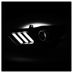 ACANII - For [HID/Xenon Model] 2015-2017 Ford Mustang LED Tube Projector Headlight Headlamp Assembly Left Driver Side