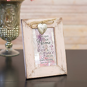 Cottage Garden Open Home Love and Grace Blush Pink Distressed Locket Easel Back Picture Frame