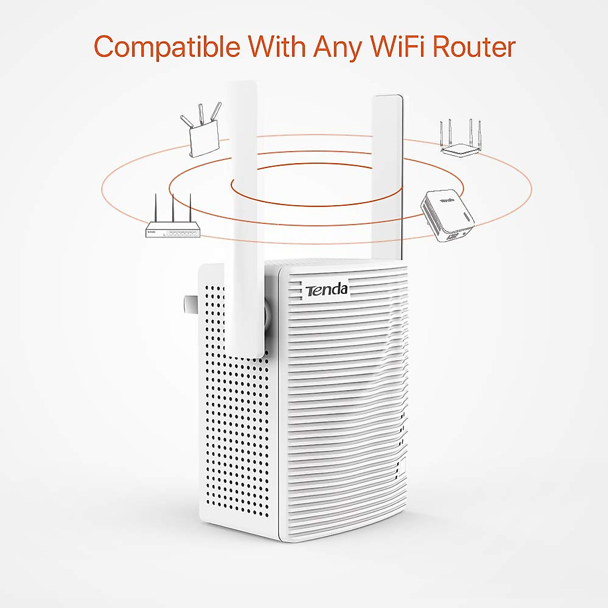 Tenda A301 300Mbps WiFi Range Extender Signal Booster Repeater, with Intelligent Signal Indicator 2 Antenna Add Coverage up to 1200 sq.ft. in Your House, Easy Setup