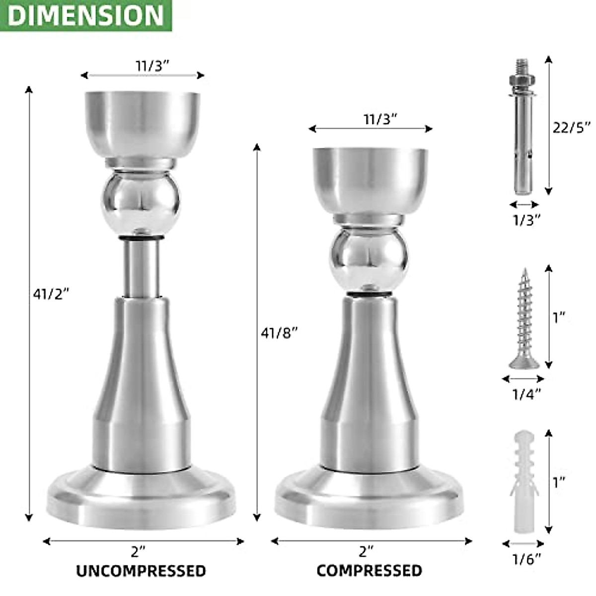 Magnetic Door Stop Heavy Duty 1 Pack Magnetic Door Stopper Brushed Nickel Magnetic Door Holder to Keep Door Open Magnet Door Stopper Magnetic Door Catch