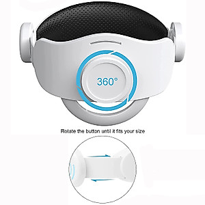 HUAYUWA Adjustable Head Strap with Head Cushion for Oculus Quest 2 VR Accessories, Replacement for Elite Strap Comfortable Protective Headband Enhanced Support and Reduce Head Pressure in VR, White 2