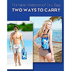 Luxtude Waterproof Dry Bag Backpack, 5L Roll Top Portable Dry Sack Waterproof Bag with Phone Case, Floating Waterproof Dry Bag for Kayaking, Swimming, Boating, Surfing, Hiking, Beach etc.