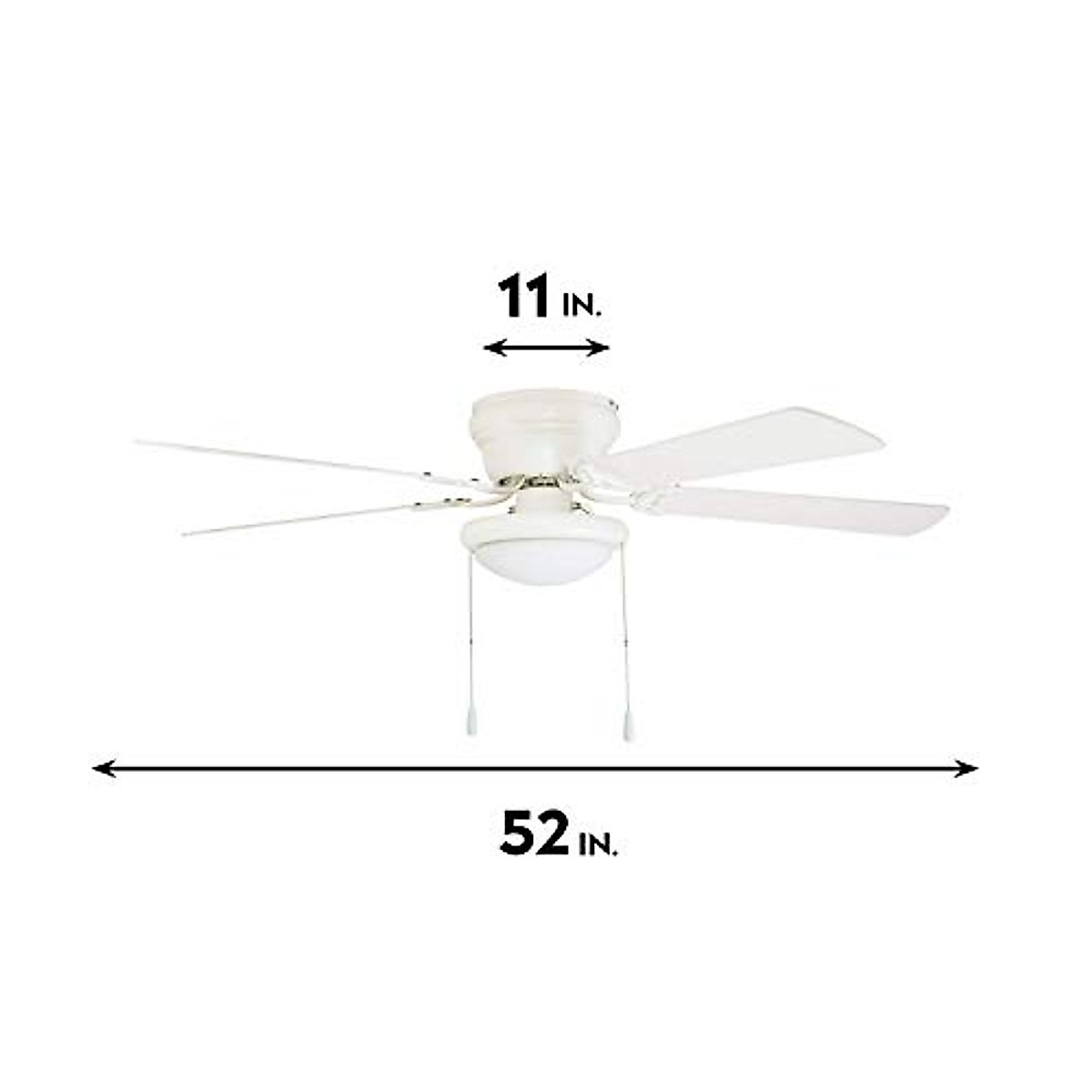 Portage Bay 50254 Hugger 52" White West Hill Ceiling Fan with Bowl Light Kit