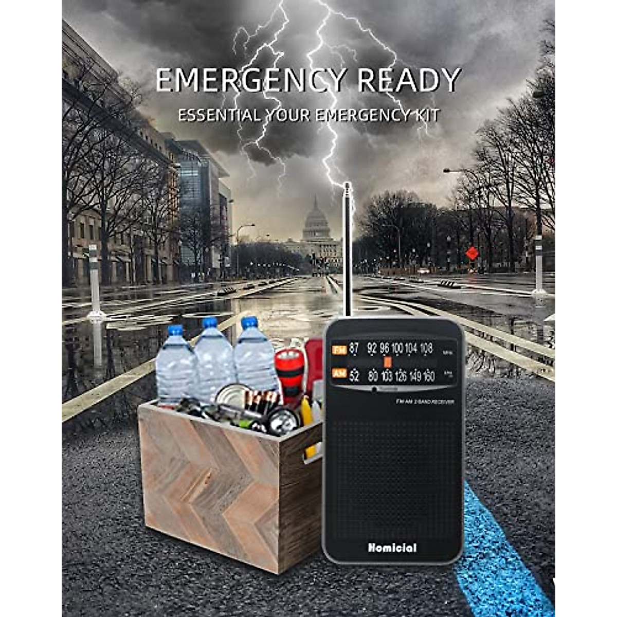 Battery Operated Transistor Radio, AM/FM Pocket Radio with Loud Speaker, Earphone Jack, Best Reception Long Antenna for Walking, Running, Camping, Jogging – Portable Radios Powered by 2 AA Batteries