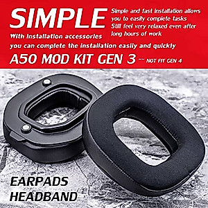 A50 GEN 3 MOD KIT Cooling Gel Ear Pads for Astro A50 GEN 3 Headset I with Headband by DIMOST - NOT FIT GEN 4