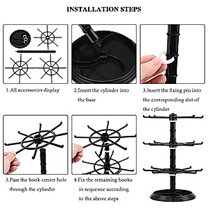 BestAlice 2 Tier Jewelry Rack, Rotating Jewelry Display Stand, Necklace Holder Rack Fashion Counter Jewelry Tree Stand, Adjustable ABS Jewelry Holder for Necklaces, Bracelets, Earrings, Ring