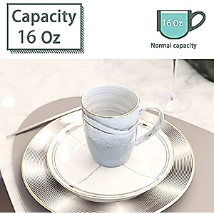 Marble Coffee Mugs Set of 6 Coffee Mug Set of 6 Marble Mug Set of 6 Mug Sets Coffee Tea Milk Cocoa 6 Pack Gray marble Mug Set with Gift Box