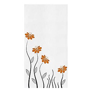 Kitchen Towels Dish Towel Set of 1,Orange Flowers Abstract Lines Absorbent Hand Towels Cleaning Dishcloth Tea Towels,Modern Minimalist Plant White Back Reusable Drying Dish Cloths