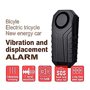 LESOVI Bike Alarm Waterproof with Remote,Door Burglar Alarm Vibration Motorcycle Bicycle, Prevent Robbery and Door Prying, 113dB Loud, Adjustable Sensitivity, Scooter Accessories Vibration Sensors