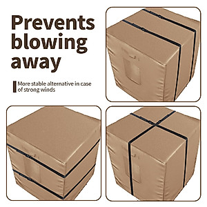 Bstge Air Conditioner Cover for Outside Units, AC Covers for Outside Winter with 2 Straps, Waterproof Windproof Heavy Duty Cover Fit Up to 36x36x39 inchs (Brown)