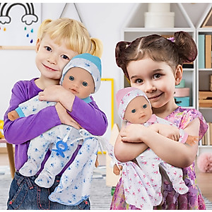 Gift Boutique Soft Body Twin Baby Dolls for Toddlers in Gift Box, 12 Inch Baby Doll with Pacifier, Baby Girl Doll and Baby Boy Doll