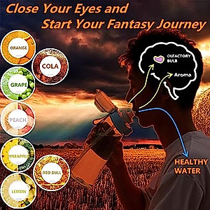 Purple sports Air Water Bottle, 650 ml Drinking Bottle with Flavour, with 7 Fruit Flavour Pods Scented, Air Bottle Starter Set, Leak-proof Cup for Gym, Running, Outdoor, Water Bottle Air Up Bottle