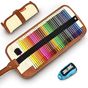 Colored Pencils Set for Adult and Kids - COVACURE Premier Color Pencil Set With 36 Colouring Pencils Sharpener and Canvas Pencil Bag for Kids and Adult Coloring Book. Ideal for Christmas Gifts