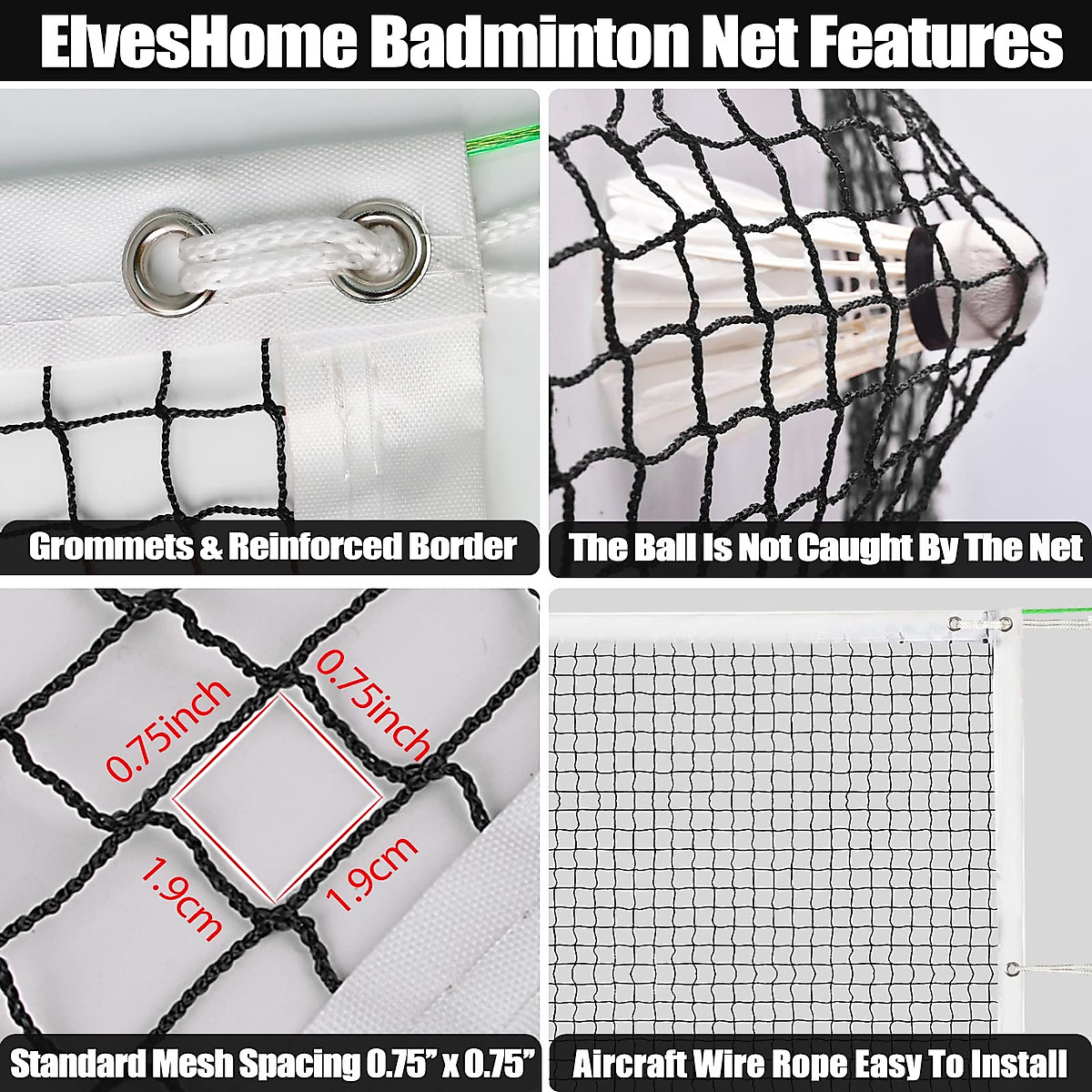 Professional Badminton Net for Backyard, Portable With Bag, Volleyball Net Outdoor, Replacement for Beach Schoolyard Competition, Size 20FT X 2.5FT