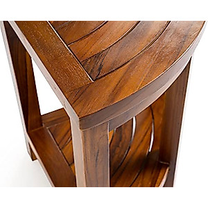 ALATEAK Corner Wood Bath Spa Shower Stool Table Bench Shelf Storage Fully Assembled 15"