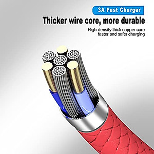 Long USB Type C Charger Cable Fast Charging 6FT, 5Pack Android USB-A to USB-C Fast Phone Charging Cord for Samsung Galaxy S20 S10 S10E S9 S8 Plus Note 10 9 8,Z Flip,LG V50 V40 V30 V20