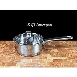 Concord Cookware 7-Piece Stainless Steel Cookware Set, includes Pots and Pans