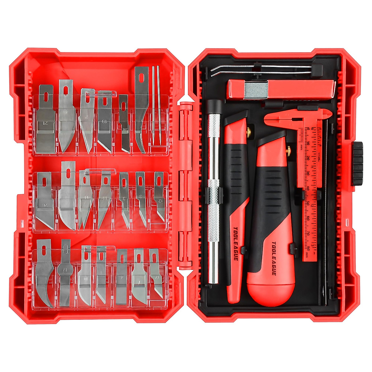 TOOLEAGUE 40Pcs Craft Knife Set,Precision Hobby Knife Set with Premium Storage Case,Art Knife for Pumpkin Carving, Modeling, Exactly Knife, Pumpkin Carving Tools