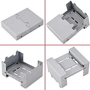 Folding Stove, 95 x 75mm Solid Fuel Camping Portable Stove for Outdoor Cooking Backpacking Emergency Stove For Indoor Use Fuel Tablets Wood Burning Camp Stove