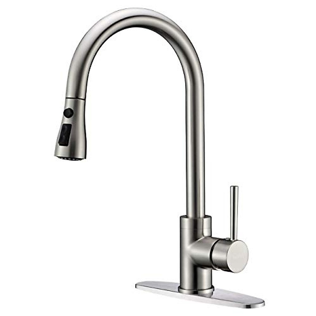 Delle Rosa Kitchen Faucet, Brushed Nickel, Single Handle, Pull-Down, 3-Way Spray Setting, Easy Installation, Lead-Free