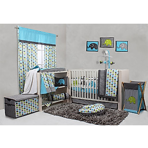 Bacati - Elephants Aqua/Lime/Grey Changing Pad Cover (Aqua/Lime/Grey)