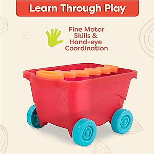 B. toys- Wavy-Wagon- Red- Water Play- Travel Beach Buggy- 11 Funky Sand Toys – Phthalates and BPA Free – 18 months +