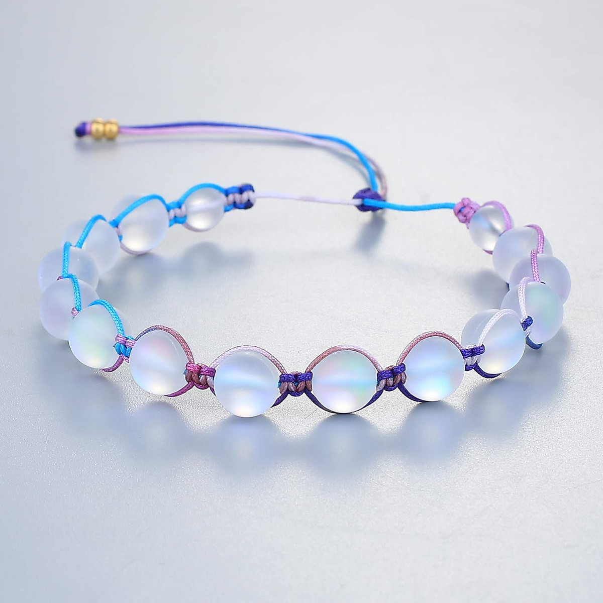 KELITCH Women Moon-Stone Beaded Bracelets Colorful Crystal Strands Bracelets Beach Bracelets Bangles Jewelry