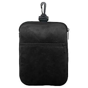 Premium Microfiber Suede Caddy Pouch for Valuables, Black