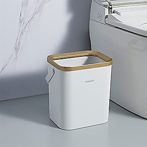CANMNT Trash Can Light Luxury Trash Can with Handle Simple Square Without Cover Trash Can Study Office Paper Basket Waste Bin Trash Can Wastebasket