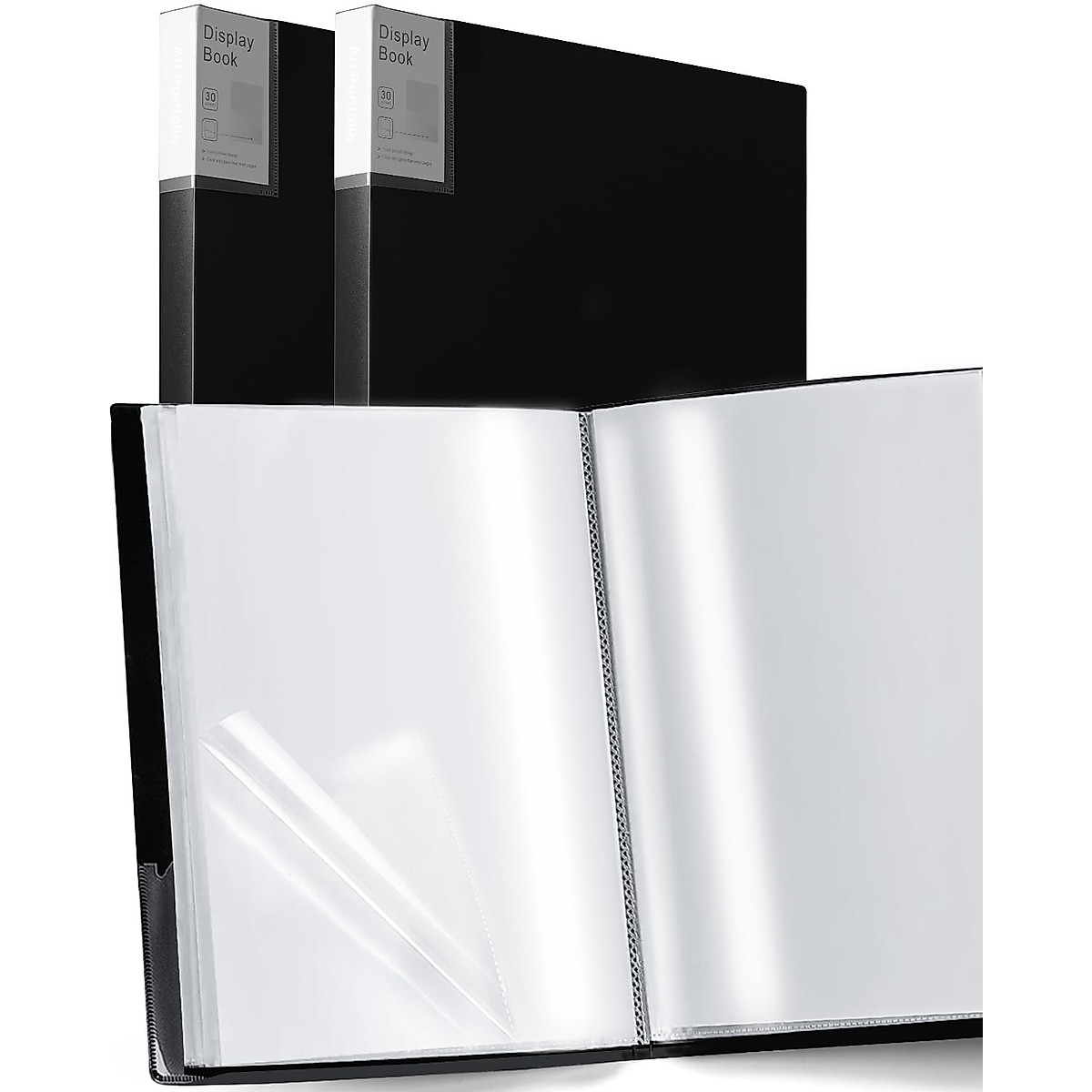 Premium Art Portfolio 3 Packs 11"x17" Presentation Book - Black Folder with Plastic Sleeves for Artwork Professional Display Book for Artists and Creatives