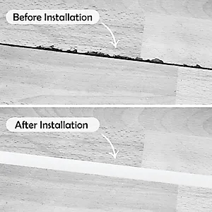 Rubber Bond Floor Transition Strip, Self-Adhesive Vinyl Flooring Transitions Laminate Floor Cover Strips | Flat Divider Strip, Easy to Install & Peel (120 Inches, White)
