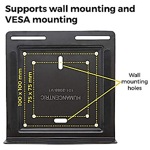 HumanCentric Universal Wall and VESA Mount, Adjustable Strap Mount for Small Computers, UPS Units, Cable Boxes, Modems and Other Electronic Devices, Mounts on The Wall or Back of a Computer Monitor