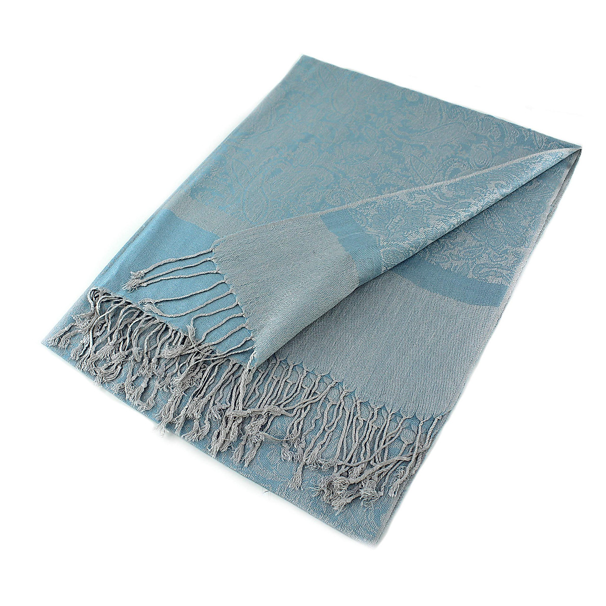 PASKMLNA Paisley Jacquard Pashmina Shawl Wrap Scarf Stole (Skyblue01890)