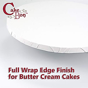 Cakebon Cake Drums Square 12 Inches - (Silver, 1-Pack) - Sturdy 1/2 Inch Thick - Fully Wrapped Edges