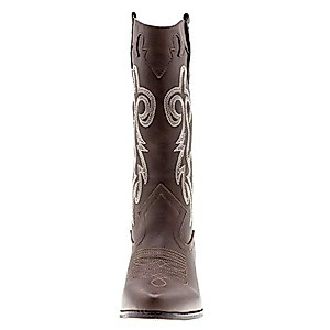 Canyon Trails Women's Classic Embroidered Pointed Toe Western Rodeo Cowboy Boots (8 (M) US Women's, Brown)