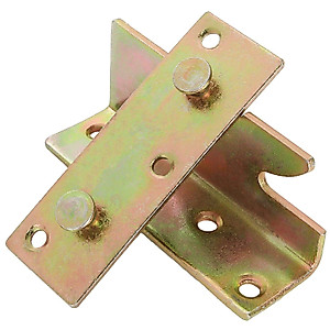 4 Sets Bed Rail Fittings No-Mortise Bed Rail Brackets Heavy Duty Bed Frame Hardware Rust Proof Bed Frame Connectors with Screws for Headboards, Footboards Hold