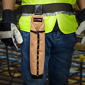 WISEPRO Flame-Resistant Electrode Bag,Canvas Welding Rod Pouch,Leather Electrode Holder with Belt Loops and Rivets Reinforced,14.5 * 2.5 * 2.5 Inch