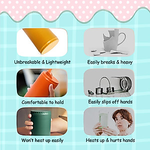 Teivio 4 pcs 10 oz Wheat Straw Kids/Toddler Cups with Lid and Straws, Reusable Spill proof cups for Kids,Unbreakable plastic cups with Silicone Straws&Cleaning Brush,Dishwasher Safe,Autumn Multicolor