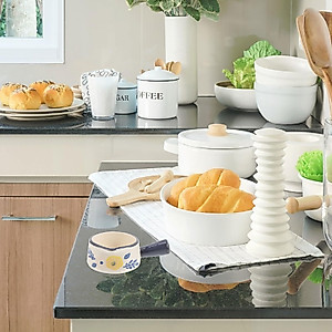 Mini Ceramic Saucepan,Ceramic Milk Pot for Induction Electric Gas Stoves to Serve Side Dishes, Desserts, Condiments