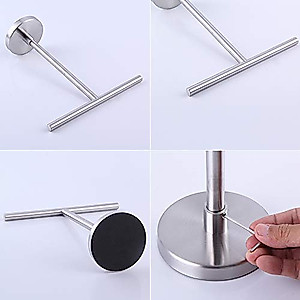 BEIGEEWY Modern Free Standing Countertop Hand Towel Holder Tree Rack SUS 304 Stainless Steel Towel Ring, Brushed Finish