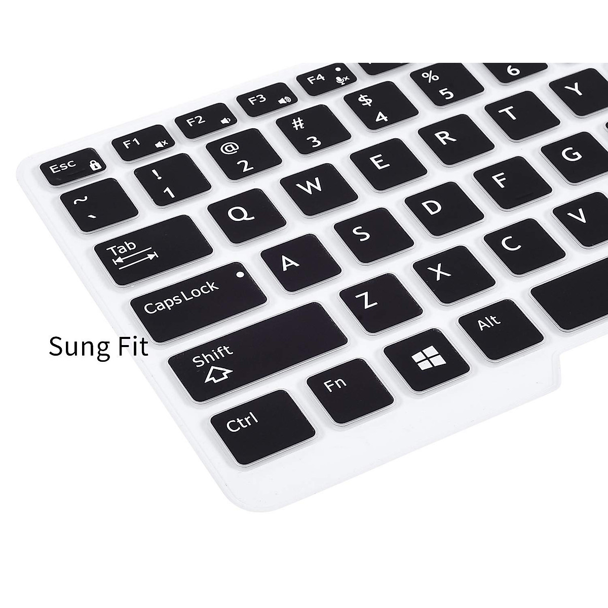 CaseBuy Keyboard Cover for Dell Latitude 5480 5490 5491 7490 7480 14 inch Laptop, Dell 3340 E3340 E5490 E5491 E5450 E5470 E7450 E7470 E7480 Keyboard Protective Skin with Point, Black