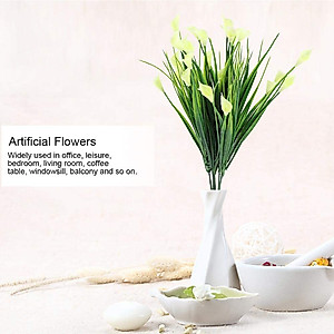 Fdit Artificial Flowers Calla Leaf Fake for Home Garden Party Wedding Decoration (White)
