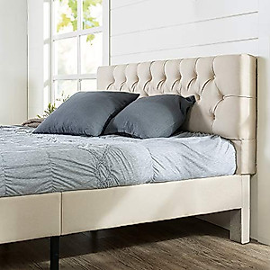 ZINUS Misty Upholstered Platform Bed Frame, Mattress Foundation, Wood Slat Support, No Box Spring Needed, Easy Assembly, Taupe, King