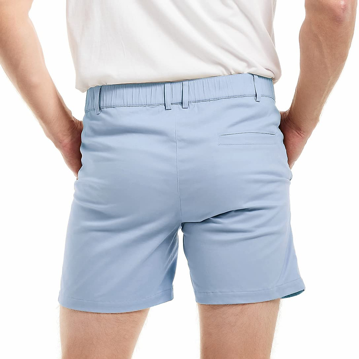 AIMPACT Mens 5.5 Inch Inseam Short Shorts Casual Stretch Shorts for Men Hybrid Shorts（LightBlue M）
