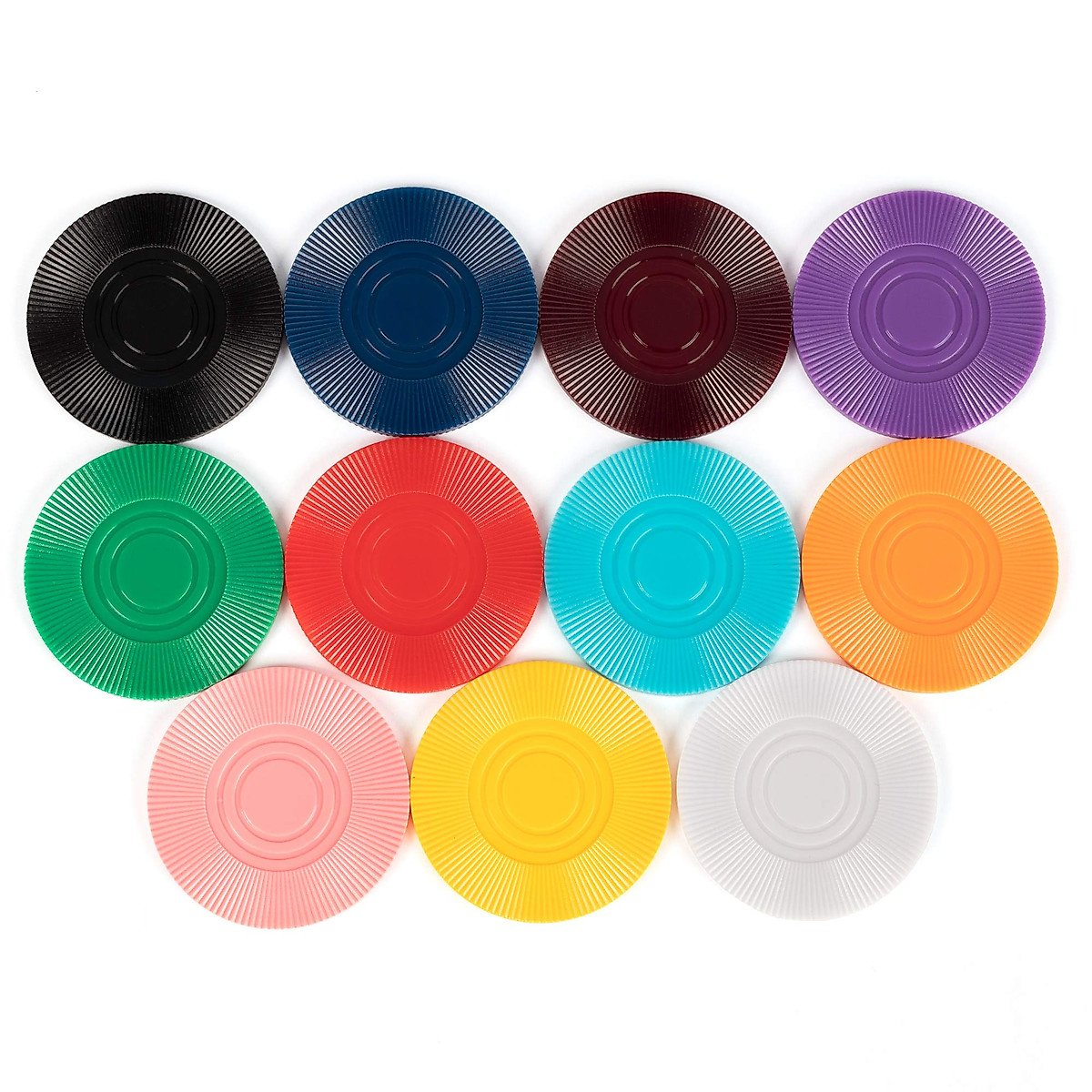 Brybelly 100-pack Interlocking Poker Chip Set - 2 Gram Lightweight Plastic Chips for Texas Hold Em Poker, Card Games, Casino Night, Mathematics Counting Learning, Large Bingo Markers (Red)