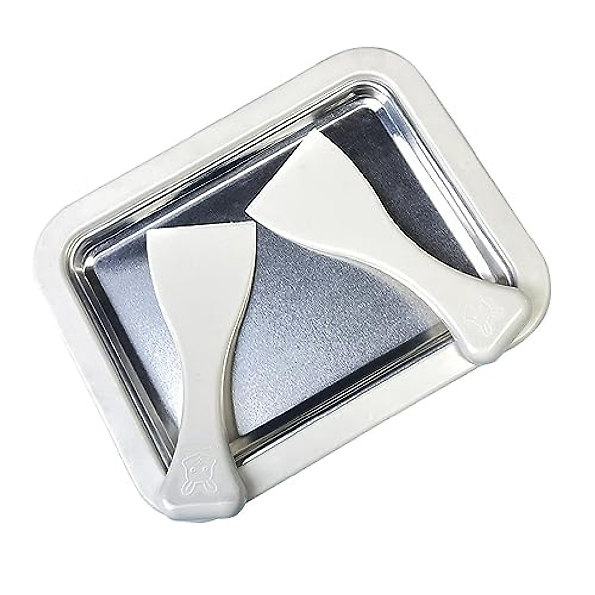 Bothyi DIY Ice Cream Maker Roller Pan with 2 Scrapers Versatile Aluminum Alloy 22.5x17.5cm Summer Yogurts Machine for Making Soft Serve Ice Cream, White