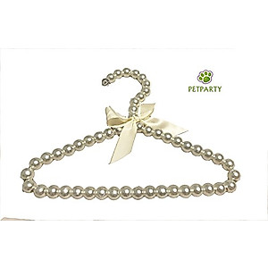 A&S Creavention Luxury Plastic Pearl Hanger for Baby, Small Dog or Cat Clothing (5pcs, White)