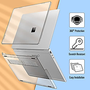 Fintie Case for 12.4 Inch Microsoft Surface Laptop Go 3 (2023) / Surface Laptop Go 2 (2022) / Surface Laptop Go (2020) Model: 2013 1943 - Protective Snap On Hard Shell Cover, Crystal Clear